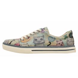 Sneaker DOGO "Classic Schn&uuml;rsneaker Never Ending Story Damen Sneaker, Classic", Damen, Gr. 39, Normalschaft, bunt (mehrfarbig), Lederimitat, Schuhe Sneaker, Handgefertigt