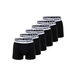 Jack & Jones Boxershorts JACK & JONES "Boxershort SENSE TRUNKS 3 PACK 6er Pack", Herren, Gr. L, schwarz (schwarz, wei&szlig;), Obermaterial: 95% Baumwolle CO. 5% Elasthan EL., Unterhosen