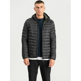 Outdoorjacke TEESHOPPEN "TEESHOPPEN Jacket Hooded Light", Herren, Gr. L, schwarz, Obermaterial: 100% Nylon, Jacken Outdoorjacke