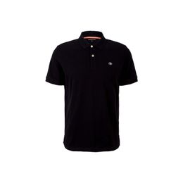 Poloshirt Tom Tailor "Poloshirt Basic Polo With Contrast 1er Pack", Herren, Gr. M, schwarz, Obermaterial: 100% Baumwolle CO., Shirts