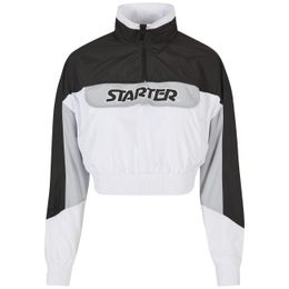Allwetterjacke STARTER Black Label "Starter Black Label Damen", Damen, Gr. M, schwarz-wei&szlig; (schwarz, wei&szlig;), 100% Polyester, unifarben, normal, amerikanischer Ausschnitt, Jacken