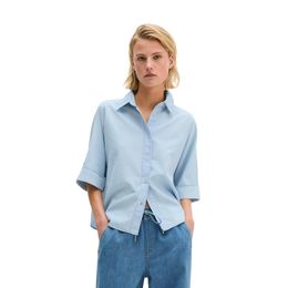 Marc O'Polo Kurzarmbluse MARC O'POLO "mit Tencel&trade; Lyocell", Damen, Gr. 32, light blau, Obermaterial: 82% Baumwolle, 18% Lyocell, unifarben, regular fit normal, normaler Saum, Blusen