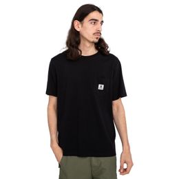 Rundhalsshirt Element "Basic Pocket", Herren, Gr. L, schwarz (flint schwarz), Obermaterial: 100% Baumwolle;, Shirts Rundhalsshirt
