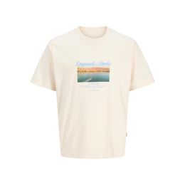 Jack & Jones T-Shirt JACK & JONES "JORNORREBRO PHOTO TEE SS CREW NECK", Jungen, Gr. S, antique wei&szlig; detail:main2 26, Jersey, Obermaterial: 100% Baumwolle, bedruckt, relaxed fit normal, Rundhals, Shirts T-Shirt, Baumwolle, relaxed fit