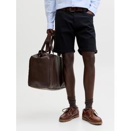 Jack & Jones Shorts JACK & JONES "JPSTRICK DYLAN ORIGINAL SHORTS", Herren, Gr. L, N-Gr, schwarz navy, Web, Obermaterial: 98% Baumwolle, 2% Elasthan, unifarben, regular fit knielang, Hosen Shorts
