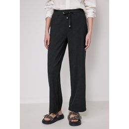 Stoffhose STREET ONE STUDIO, Damen, Gr. 40, L&auml;nge 28, schwarz, Stoff, 78% Polyester, 20% Viskose, 2% Elasthan, unifarben, loose fit kn&ouml;chelfrei, Hosen Stoffhose, High Waist