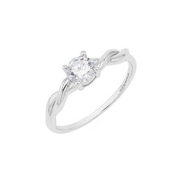 Fingerring Tom Tailor Gr. 58, silberfarben, wei&szlig;, Fingerringe, Damen, 58, Silber 925 (Sterlingsilber), 1,5mm, Fingerring, mit Zirkonia (synth.)