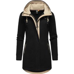 Fellimitatmantel Ragwear "Letti Teddy-Fleece", Damen, Gr. 5XL (50), schwarz, Pl&uuml;sch, Material: 100% Polyester, figurumspielend ca. Mitte Oberschenkel, hoch geschlossener Ausschnitt, &Auml;rmel ohne &Auml;rmelschlitz normaler Saum, M&auml;ntel, Kuschelig weicher Teddyfleece-Mantel