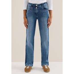 Loose-fit-Jeans Cecil, Damen, Gr. 29, L&auml;nge 32, blau (light blau washed), Jeans, 98% Baumwolle, 2% Elasthan, unifarben, lang, Jeans, aus Baumwolle mit Stretchanteil
