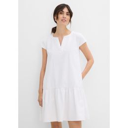 bonprix Jeans-Tunika-Kleid aus Baumwolle, wei&szlig;, Gr.54, Jeans-Tunika-Kleid aus Baumwolle, aus 100% Baumwolle
