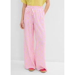 bonprix Schlupfhose aus luftigem Musselin, rosa, Gr.38, L&auml;ssige Schlupfhose aus luftigem Musselin mit Herz-Druck, aus 100% Baumwolle,Musselin