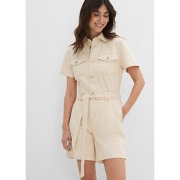 bonprix Jeans-Overall Kurzarm, farblos, Gr.54, Jeans-Overall mit kurzen &Auml;rmeln und Bindeg&uuml;rtel, 98% Baumwolle