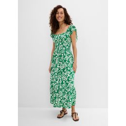 bonprix Midikleid aus Viskose-Mix, gr&uuml;n, Gr.40/42 (M), Bedrucktes Jersey-Kleid, perfekt f&uuml;r den Sommer!, aus Viskose