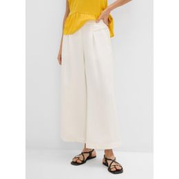 bonprix Culotte mit flie&szlig;ender Viskose, wei&szlig;, Gr.40, l&auml;ssige Culotte mit flie&szlig;ender Viskose, aus Viskose