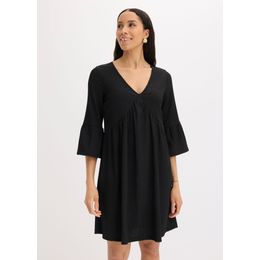 bonprix Jersey-Tunika-Kleid, schwarz, Gr.36/38 (S), Modernes Kleid mit V-Ausschnitt
