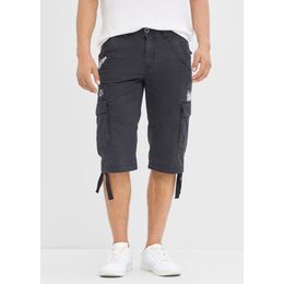 bonprix Long-Bermuda mit Cargotaschen in Regular-Fit, schwarz, Gr.56, Schicke Long-Stretch-Bermuda mit coolen Cargotaschen und Design, 97% Baumwolle