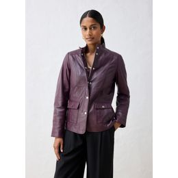 bonprix Lederjacke aus Lammnappa, rot, Gr.42, Klassische Lederjacke mit Stehkragen und aufw&auml;ndigen Details, aus Nappaleder