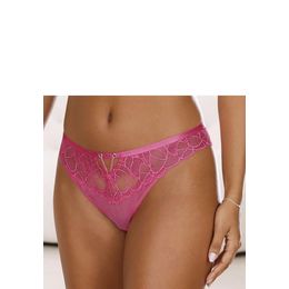 Lascana String pink Gr. 32/34 f&uuml;r Damen. Mit &Ouml;sen, B&auml;nder