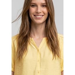 Shirtbluse Street One, Damen, Gr. 40, soft gelb, Stoff, 88% Viskose, 12% Polyamid, unifarben, normal normal, Rundhals, abgesteppt, Blusen, aus softer Viskose