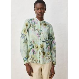 bonprix Volantsbluse aus k&uuml;hlender Ramie-Qualit&auml;t, gr&uuml;n, Gr.44, fr&uuml;hlingshafte Volantsbluse aus leichtem Premium Ramie
