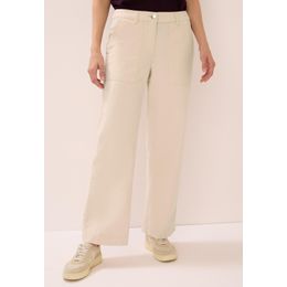 Cordhose Cecil, Damen, Gr. 30, L&auml;nge 30, beige (oat milk beige), Web, 98% Baumwolle, 2% Elasthan, unifarben, loose fit lang, Hosen Cordhose, High Waist