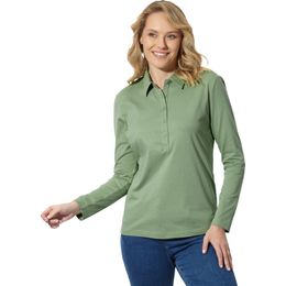 Damen Poloshirt aus reiner Baumwolle eucalyptus, Gr&ouml;&szlig;e 38