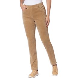 Damen Cordhose mit Dehnbund camel, Gr&ouml;&szlig;e 38