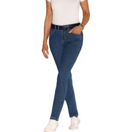 Damen Jeans in schmaler Form blue-stone-washed, Gr&ouml;&szlig;e 48