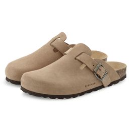 Pantolette ELBSAND "Sandale, Mule, Sommerschuh, Lederpantolette", Damen, Gr. 36, beige, Obermaterial: 100% Rindsleder. Decksohle: 100% Rindsleder. Futter: 100% Rindsleder. Laufsohle: 100% Synthetik, unifarben, Basic, Schuhe Pantolette, NEU aus Leder mit weichem Korkfu&szlig;bett