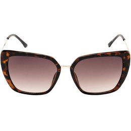Guess &ndash; Cat Eyes &ndash; Sonnenbrille mit braunen Verlaufsgl&auml;sern in dunklem Havannabraun