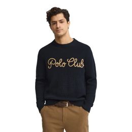 Pullover marineblau im Relaxed Fit mit grafischem Polo Club Design