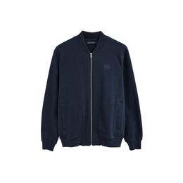 Sweatshirt Xin marineblau mit Bomberkragen, Rei&szlig;verschluss und Polo Club Logo