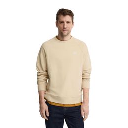 Sweatshirt beige mit Rundhalsausschnitt und Polo Club Patch