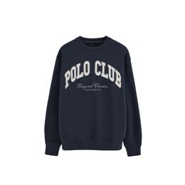Sweatshirt marineblau im Loose Fit mit Polo Club Logo