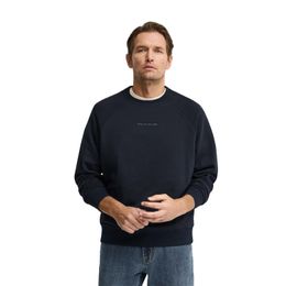 Sweatshirt marineblau im Relaxed Fit mit gummiertem Polo Club Logo