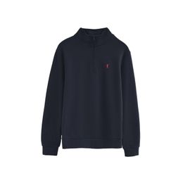 Sweatshirt marineblau mit hohem Zip-Kragen und Rigby Go Stickerei