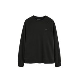 Sweatshirt schwarz mit Rundhalsausschnitt und Polo Club Patch