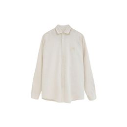 Cotolino-Hemd beige meliert mit Polo Club Stickerei