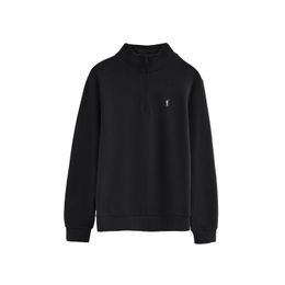 Sweatshirt schwarz mit hohem Zip-Kragen und Rigby Go Stickerei