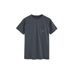 T-Shirt steingrau mit Brusttasche und Rigby Go Logo