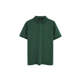 Kurz&auml;rmliges Poloshirt flaschengr&uuml;n mit gesticktem Rigby Go Logo