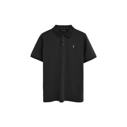 Kurz&auml;rmliges Poloshirt schwarz mit gesticktem Rigby Go Logo
