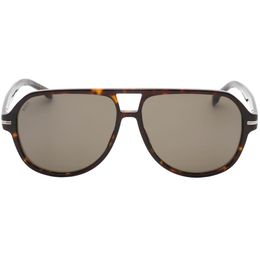 HUGO BOSS - Sonnenbrille mit havannabraunem Rahmen und grauen Gl&auml;sern