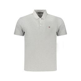 Napapijri Graues Baumwoll-Herrenpoloshirt