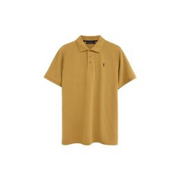 Kurz&auml;rmliges Poloshirt senfgelb mit gesticktem Rigby Go Logo