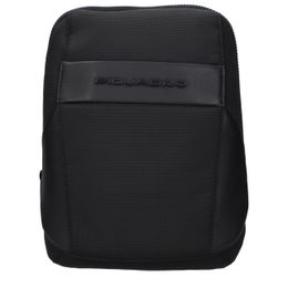 Piquadro Schwarze Stoff Umh&auml;ngetasche