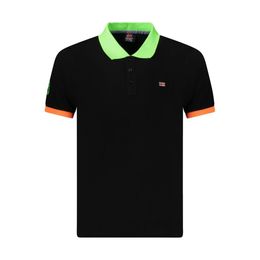 Norwegen 1963 Schwarzes Baumwoll-Polo-Shirt f&uuml;r Herren