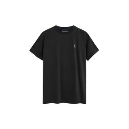 Kurz&auml;rmliges T-Shirt schwarz mit gummiertem Rigby Go Logo
