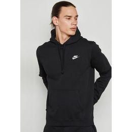 Nike Club Pullover Hoodie mit gesticktem Logo in Schwarz