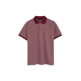 Poloshirt gestreift granatrot und ecru mit gesticktem Rigby Go Logo
